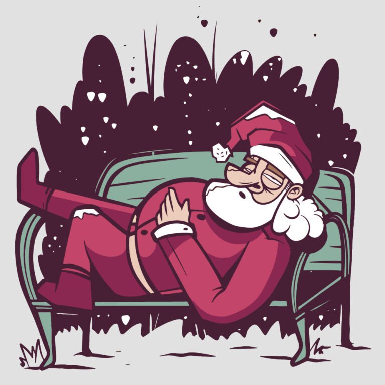 santa claus homeless - FactoryVector