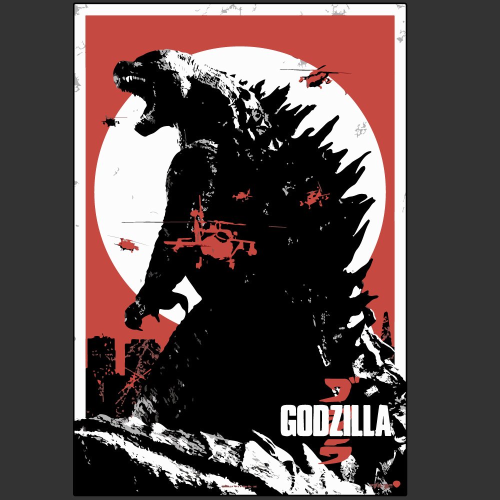 Godzilla attack poster - FactoryVector